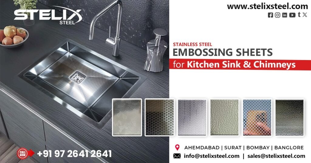 SS Embossing Sheets for Kitchen Sink and Chimneys in Indore - Stelix Steel